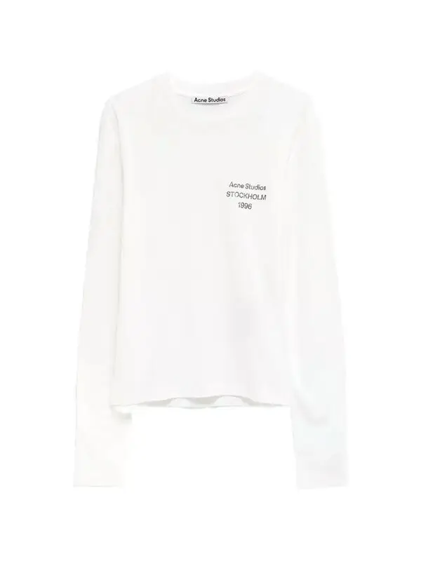 Acne Studios Logo-print Long-sleeve T-shirt - White