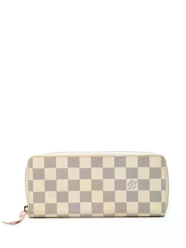 LOUIS VUITTON 2019 Damier Azur Zippy Wallet Long Wallets - White