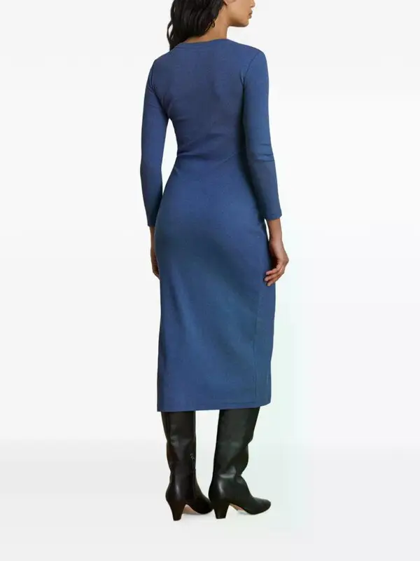 Ralph Lauren Rib-knit Midi Dress With Button Detailing