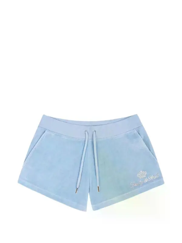 Juicy Couture Embellished Velour Shorts - Blue