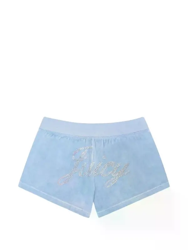 Juicy Couture Embellished Velour Shorts - Blue