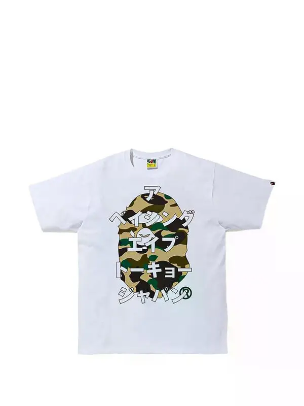 A BATHING APE 1st Camo Japanese Letters T-shirt - White