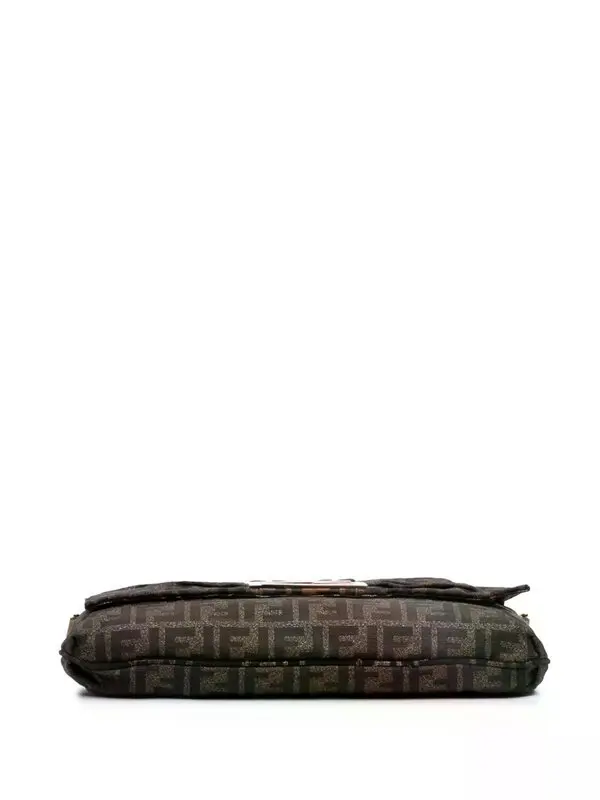 Fendi Large Zucca Canvas Glitter Mia Flap Shoulder Bag