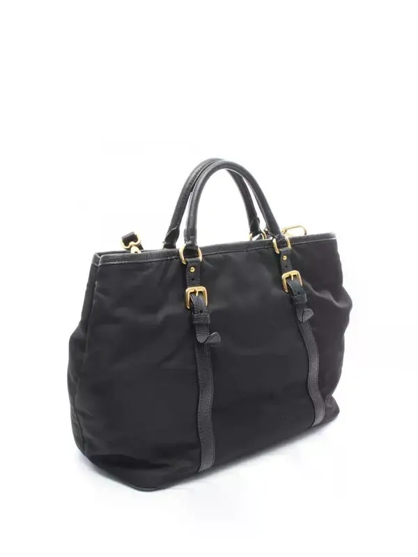 Prada Vitello Daino Trimmed Tessuto Satchel