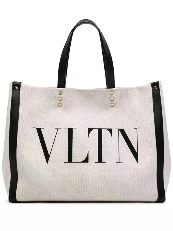 Valentino Garavani Canvas Rockstud Vltn Tote - Brown
