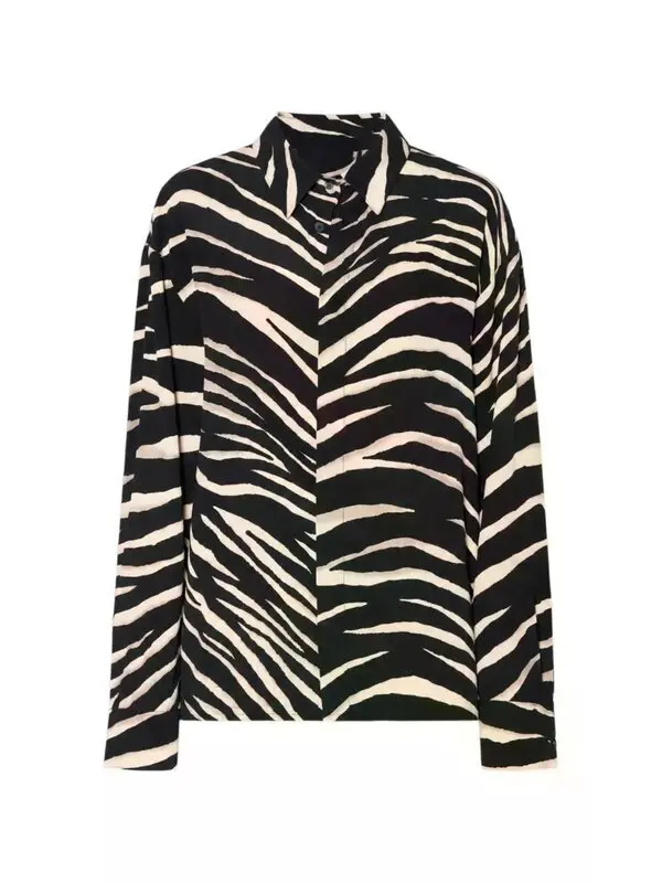 Zadig&Voltaire Tyrica Zebra-print Long-sleeve Shirt
