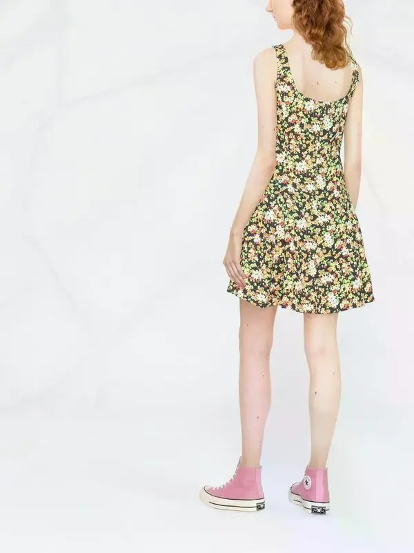 Marni Floral-print Square Neck Dress