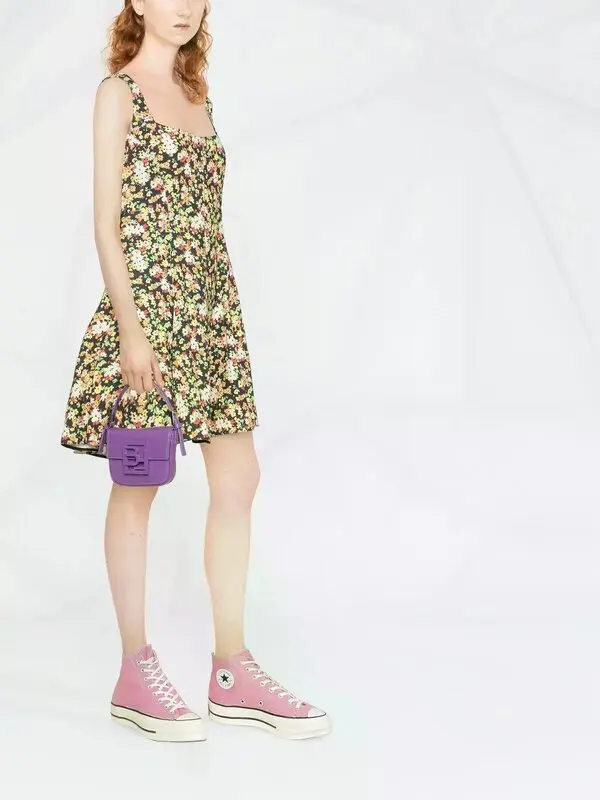Marni Floral-print Square Neck Dress