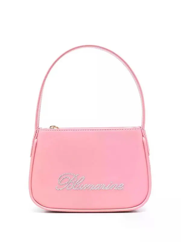 Blumarine Crystal-embellished Leather Shoulder Bag - Pink