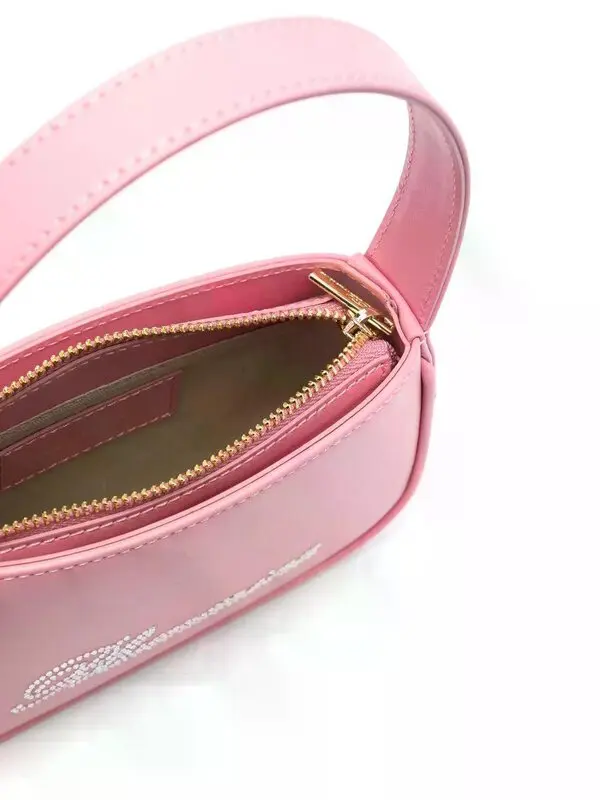 Blumarine Crystal-embellished Leather Shoulder Bag - Pink