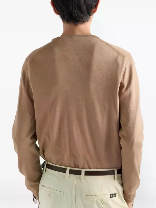 Prada Superfine Wool Crew-neck Sweater - Brown