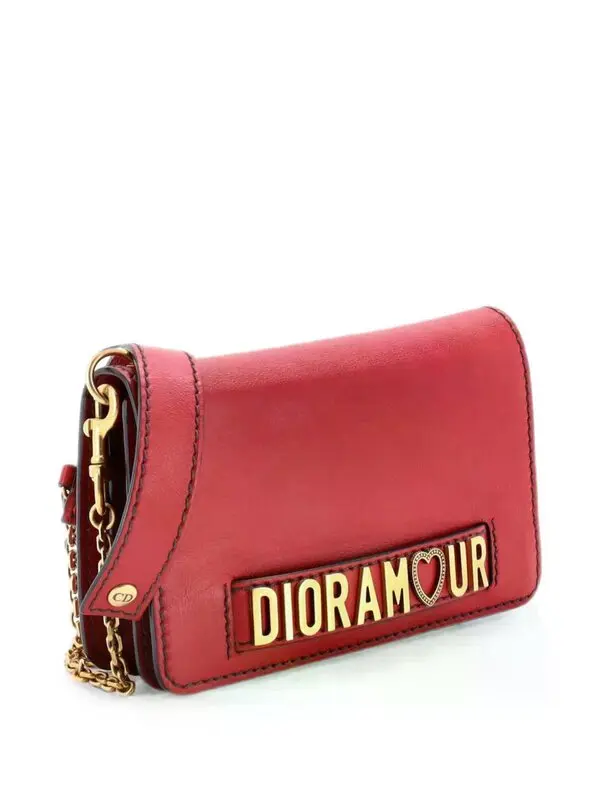 Dior Dioramour Wristlet Clutch Leather Pouch