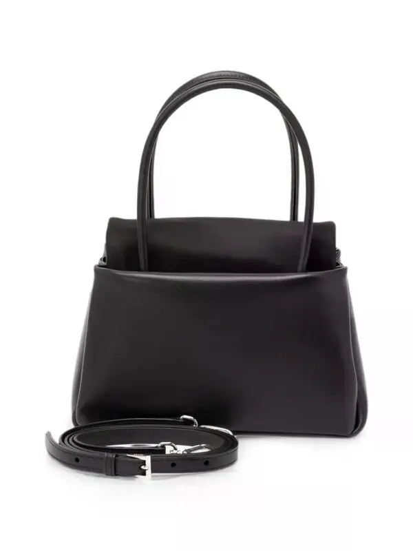 Prada Leather Handbag With Enamel Triangle Logo