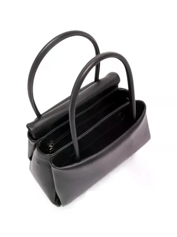 Prada Leather Handbag With Enamel Triangle Logo