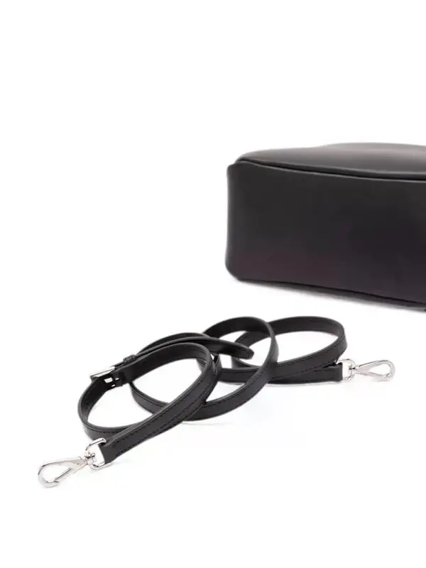 Prada Leather Handbag With Enamel Triangle Logo