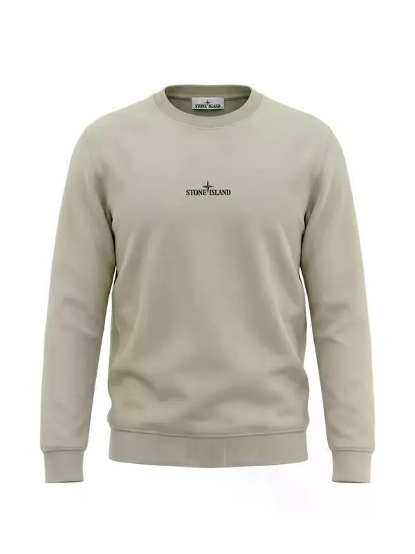 Stone Island Crew Neck Sweatshirt With Compass Print