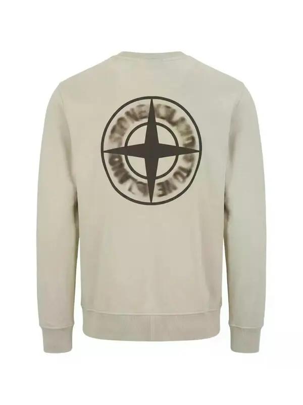 Stone Island Crew Neck Sweatshirt With Compass Print