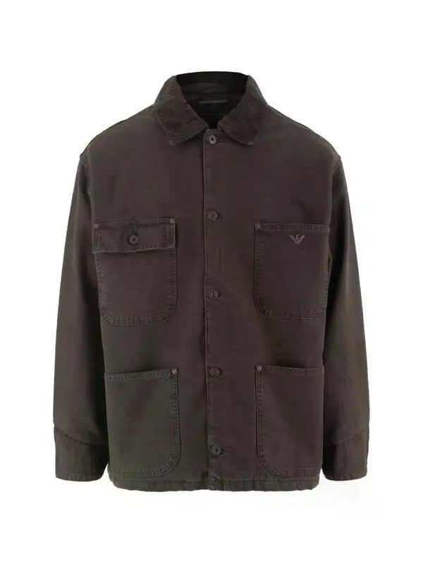 Emporio Armani Ribbed-collar Patch-pocket Jacket