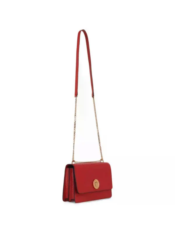 Versace La Medusa Snake-embossed Cross Body Bag - Red