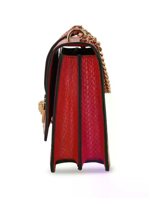 Versace La Medusa Snake-embossed Cross Body Bag - Red
