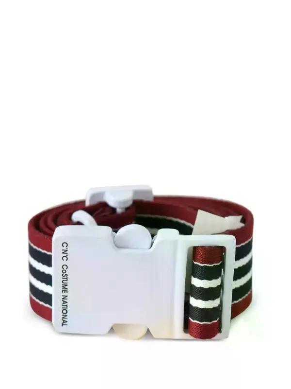 Costume National Striped Canvas Belt - Red