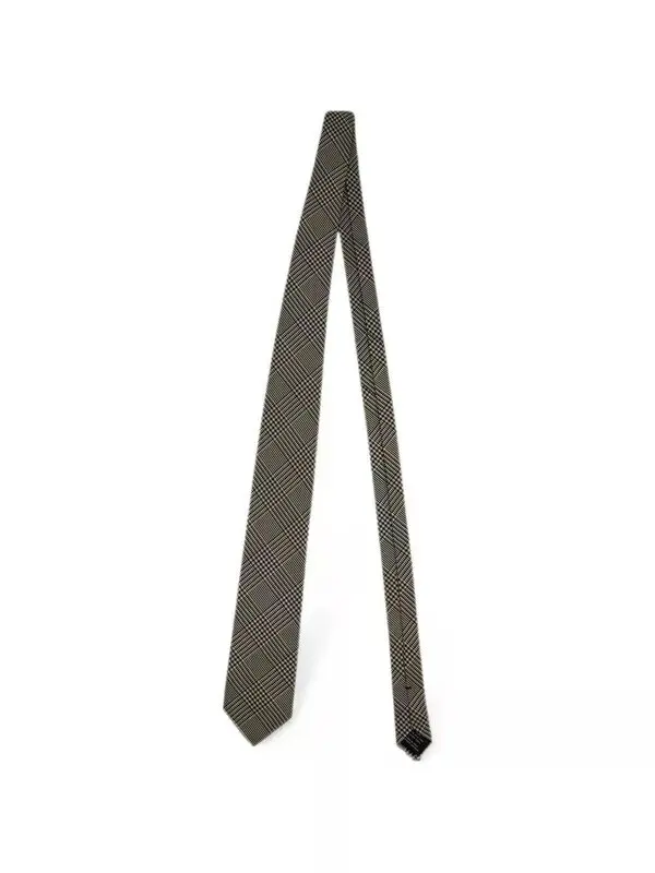 TOM FORD Prince Of Wales Check Silk Neck Tie - Black