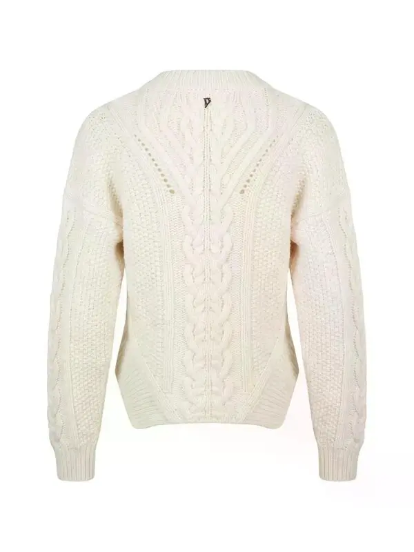DONDUP Flared Hem Cable Knit Sweater