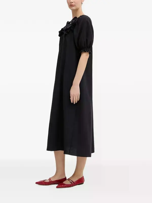 Stine Goya Ruffled Puff-sleeve Midi Dress