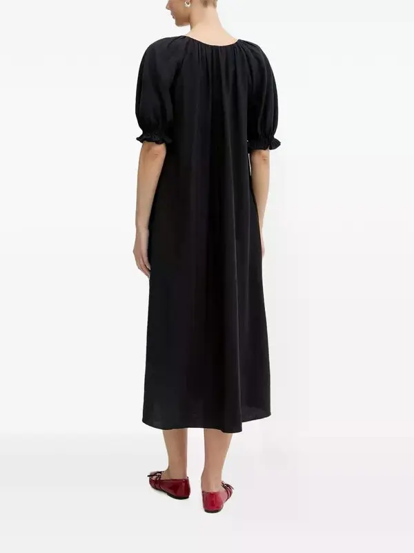 Stine Goya Ruffled Puff-sleeve Midi Dress