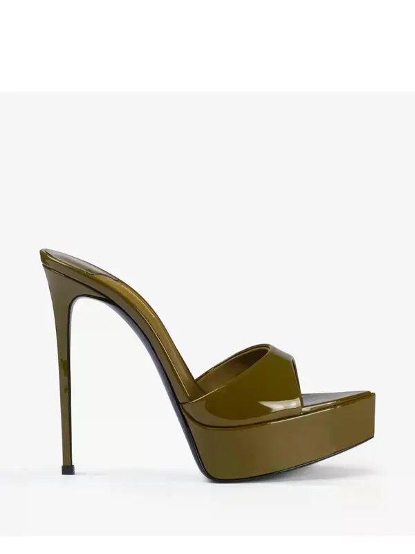 LE SILLA Patent Leather Platform Stiletto Sandals - Green