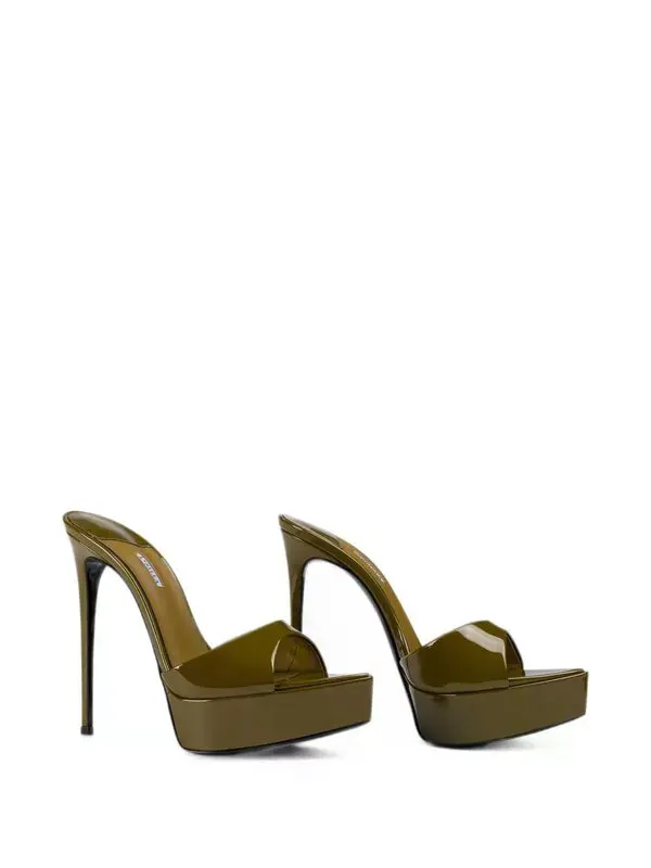 LE SILLA Patent Leather Platform Stiletto Sandals - Green
