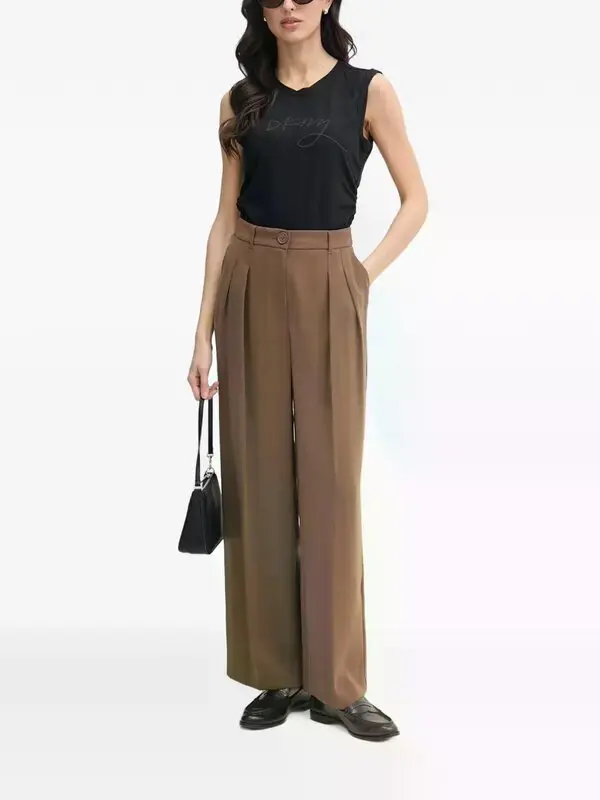 Dkny Logo Print Ruched Sleeveless T-shirt