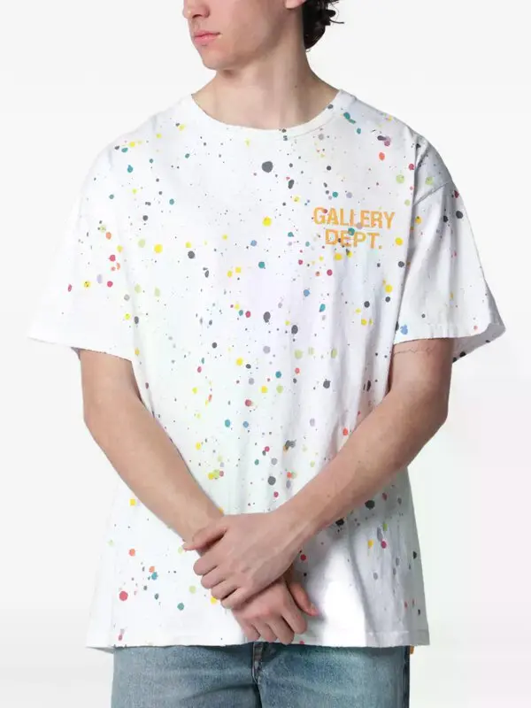 GALLERY DEPT. Paint-splatter Logo-print T-shirt