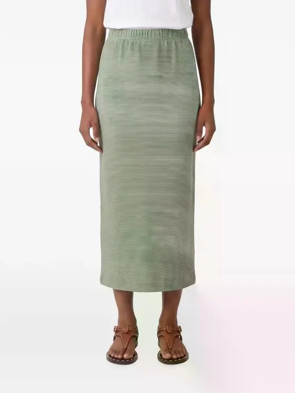 Max Mara Pleated Midi Skirt - Green