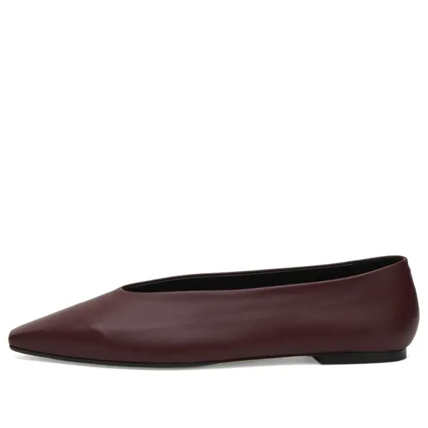 AeydĒ Betty Square Toe Ballet Flats - Port