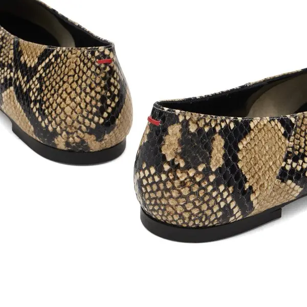AeydĒ Moa Snake Print Pointed Toe Flats