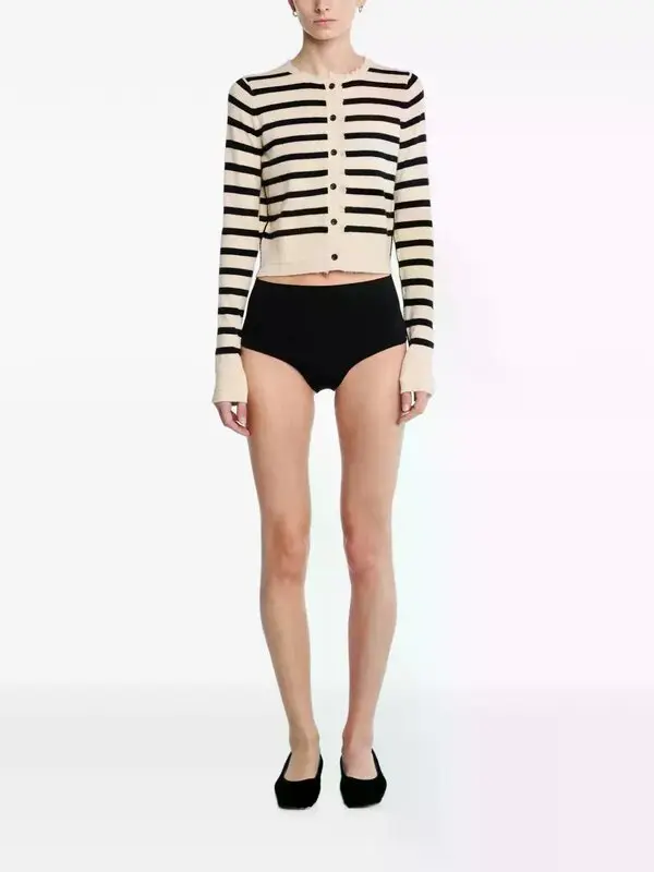 Maria Mcmanus Striped Fringe-trim Cardigan