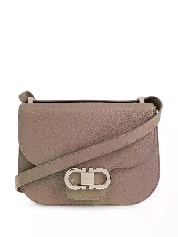 FERRAGAMO Gancini Leather Crossbody Bag - Brown