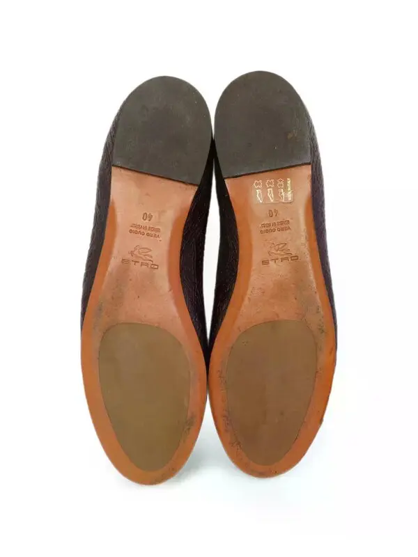Etro Embossed Paisley Cap-toe Ballet Flats