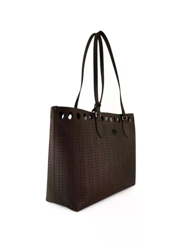 Valentino Garavani Dottie Perforated Shoulder Bag - Brown
