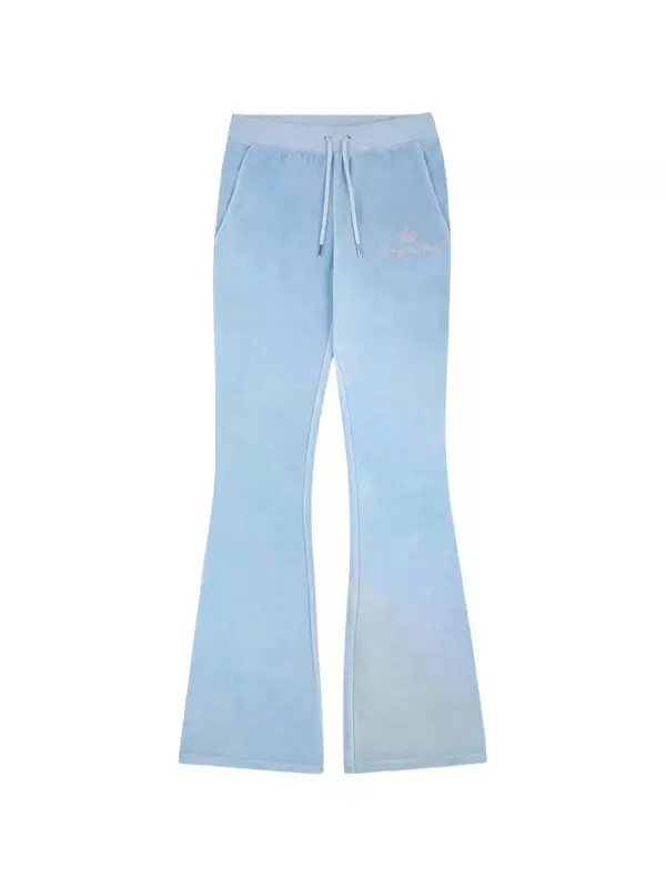 Juicy Couture Crystal-embellished Velour Flared Trousers