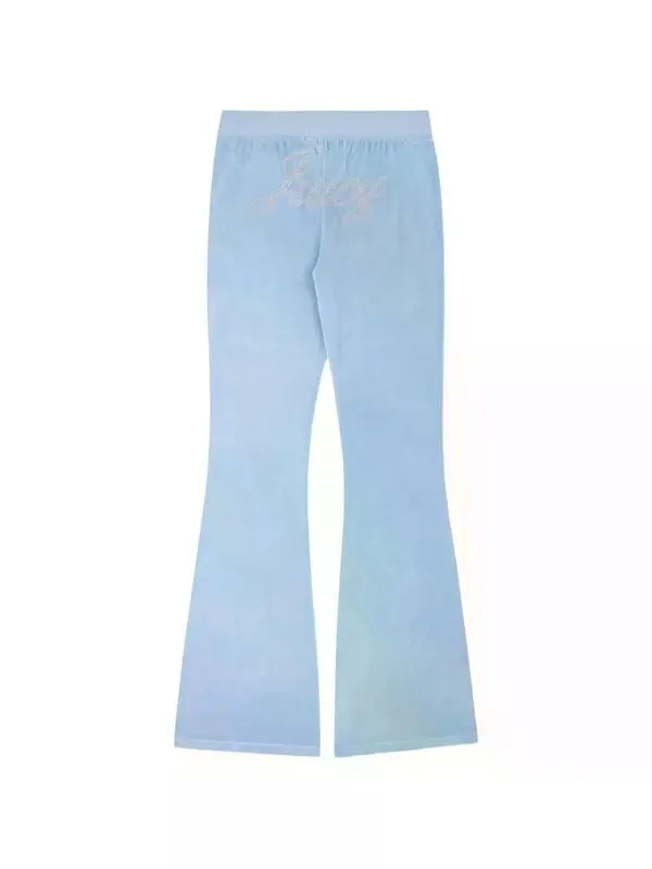 Juicy Couture Crystal-embellished Velour Flared Trousers
