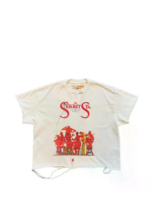 SEKRIT Distressed Graphic-print T-shirt
