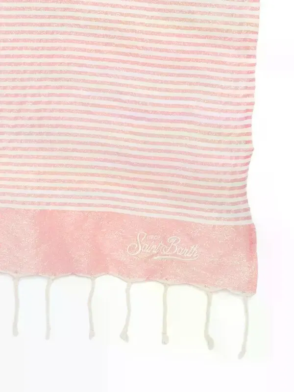 MC2 SAINT BARTH Shimmer-effect Striped Beach Towel