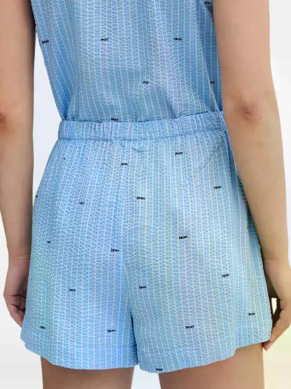 Dkny Logo-print Seersucker Pajamas