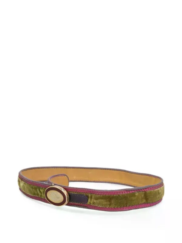 Borbonese Velvet Oval-buckle Belt