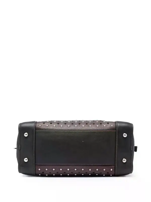 Loewe 2009 Bicolor Leather Studded Perforated Amazona 36 Handbag