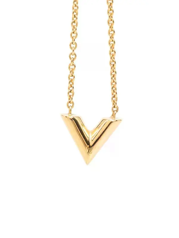 LOUIS VUITTON 2022 Essential V Pendant Necklace