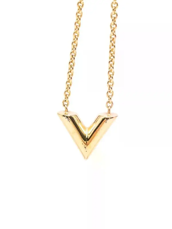 LOUIS VUITTON 2022 Essential V Pendant Necklace
