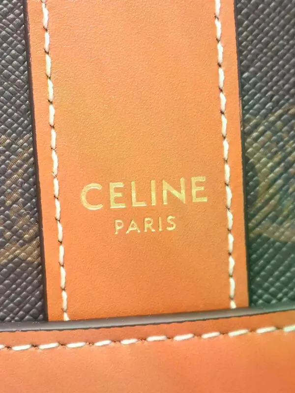 Celine Triomphe Coated Canvas Bucket Bag - Brown